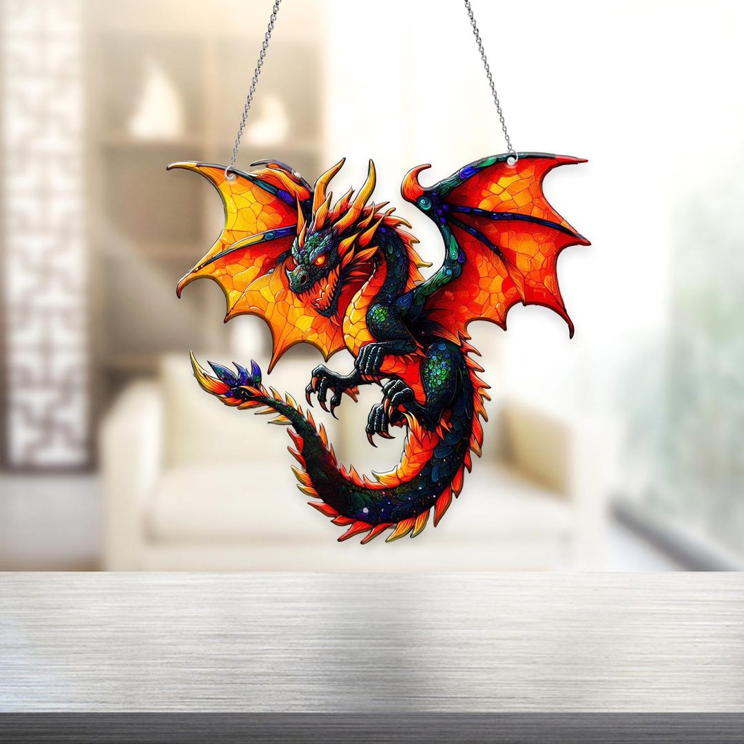 Dragon Window Hanging, Dragon Home House Decor Window Wall Animal ...