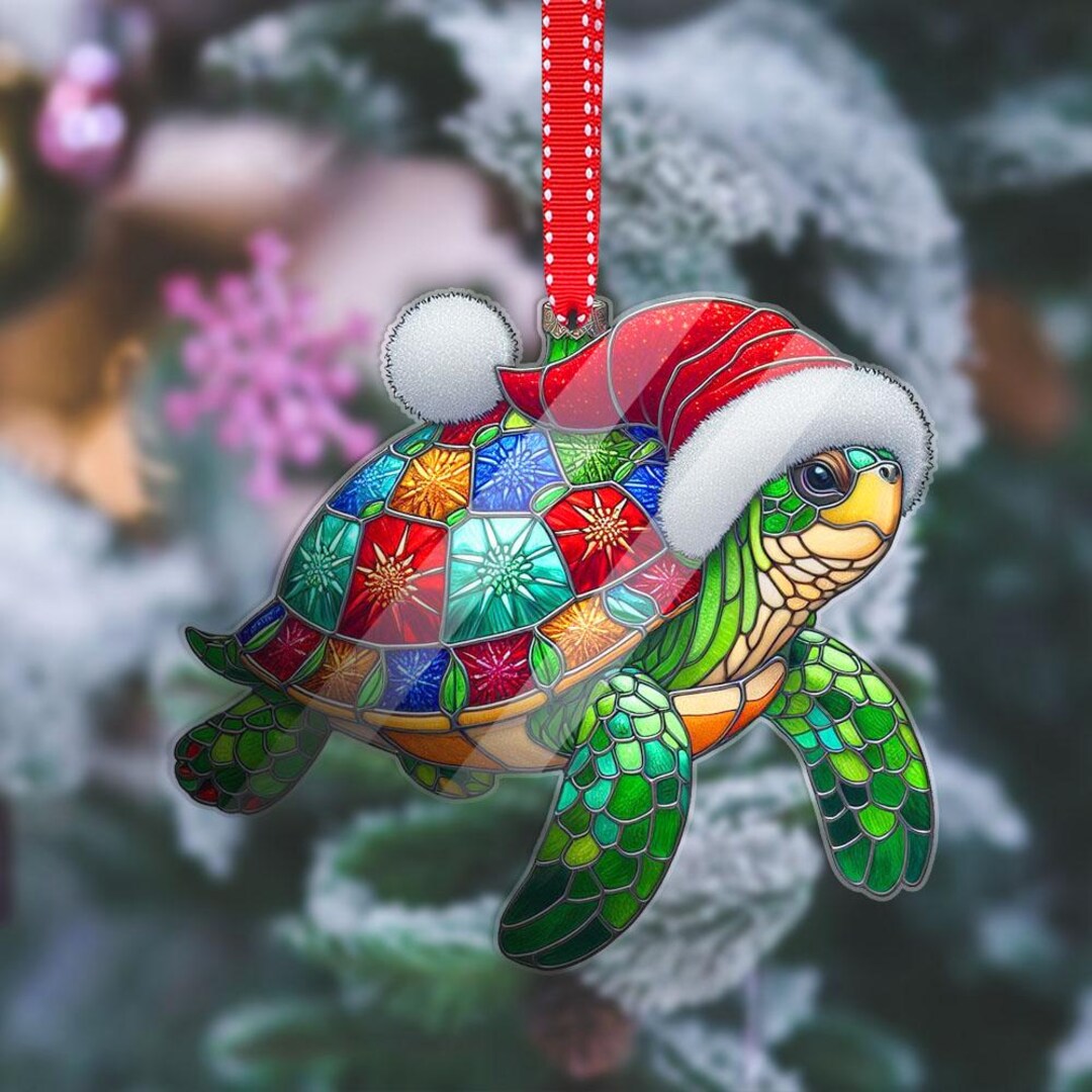 Turtle Christmas Ornament, Turtle Christmas Home Decor, Xmas Ornament ...