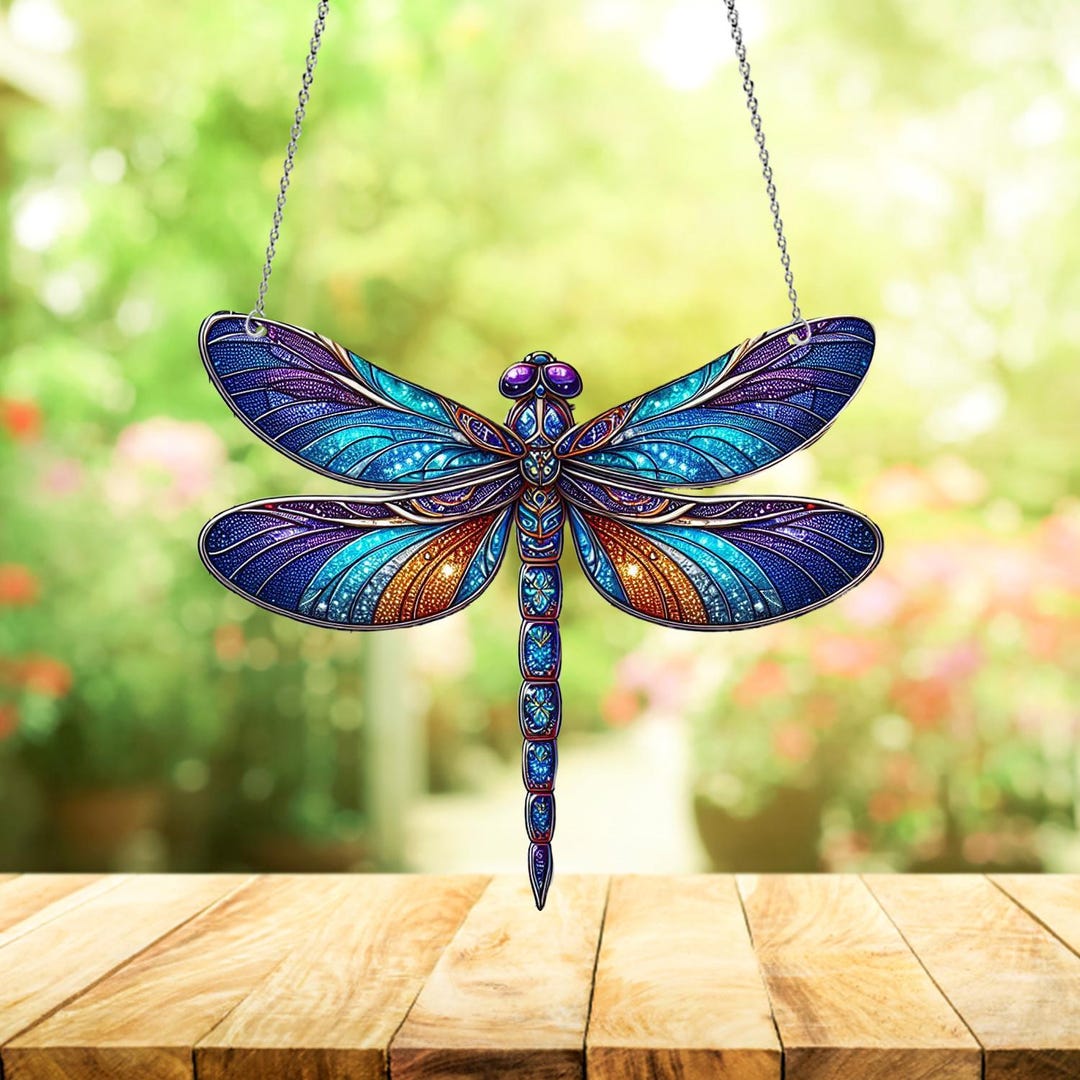 Dragonfly Acrylic Window Hanging, Dragonfly Window Hanging for Garden ...