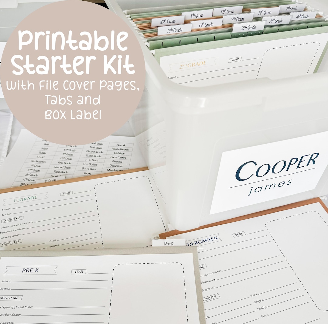 Memory Box Starter Kit W/cover Pages, Tabs & Label | School Year ...
