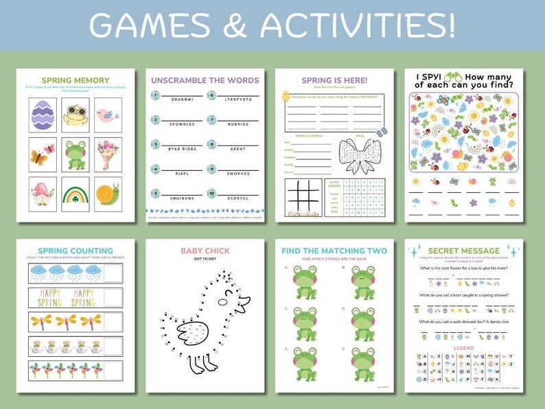 45 Spring Activity Pages | Spring Coloring Pages | Printable Spring ...
