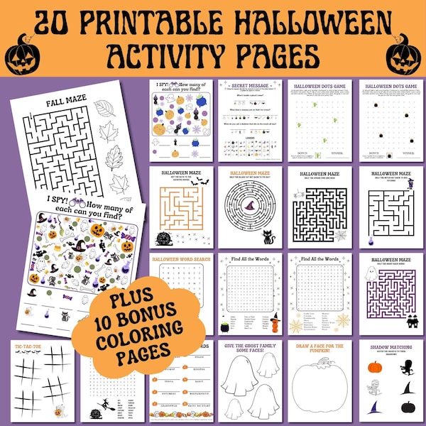 Worksheets of Halloween - Etsy UK