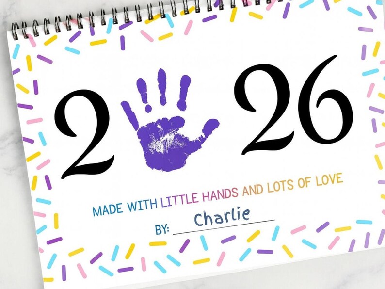 2026 Handprint Calendar Craft | Printable Calendar Keepsake | Handprint ...