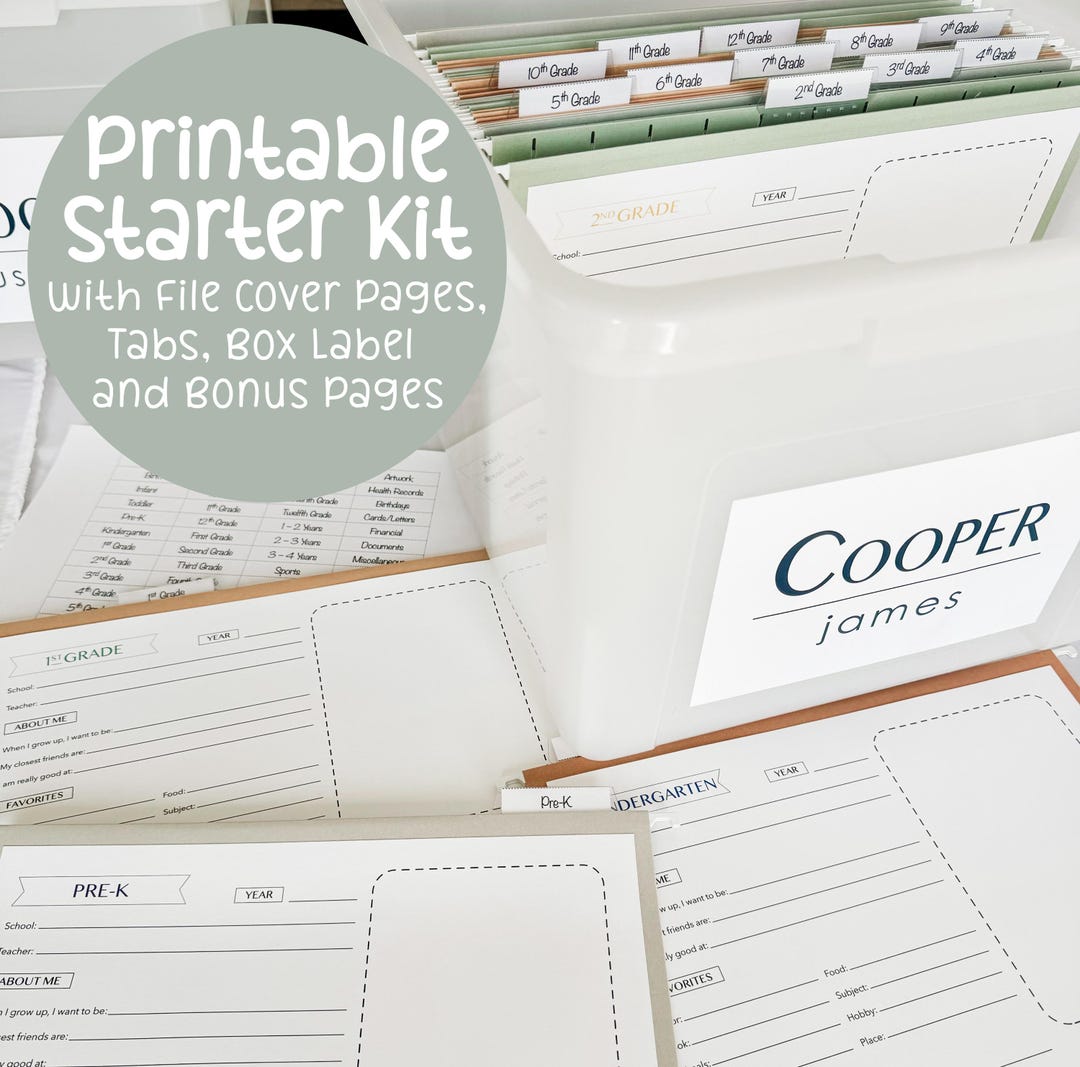 Memory Box Starter Kit W/cover Pages, Tabs & Label | School Year ...
