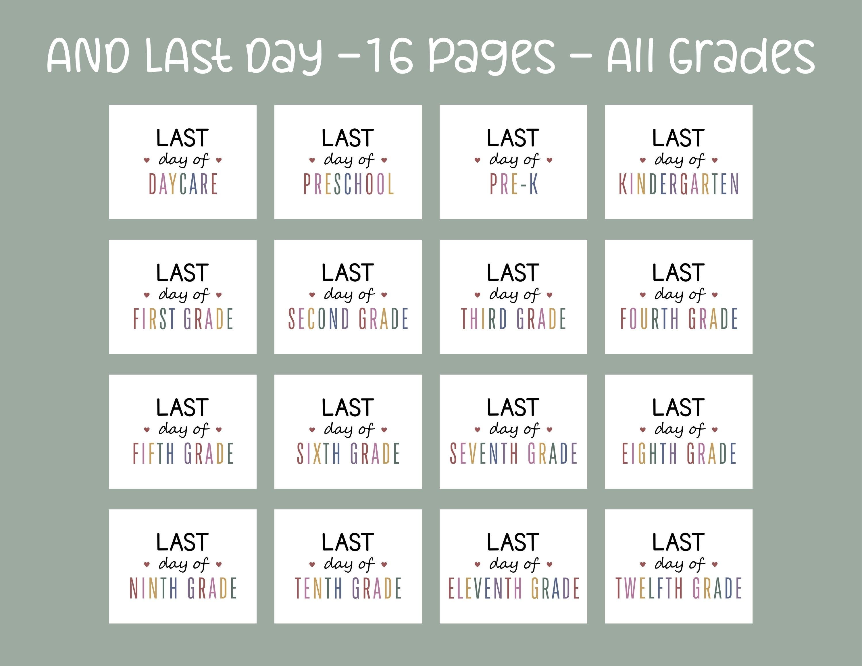 First and Last Day of School Sign Bundle | Printable Back to School ...
