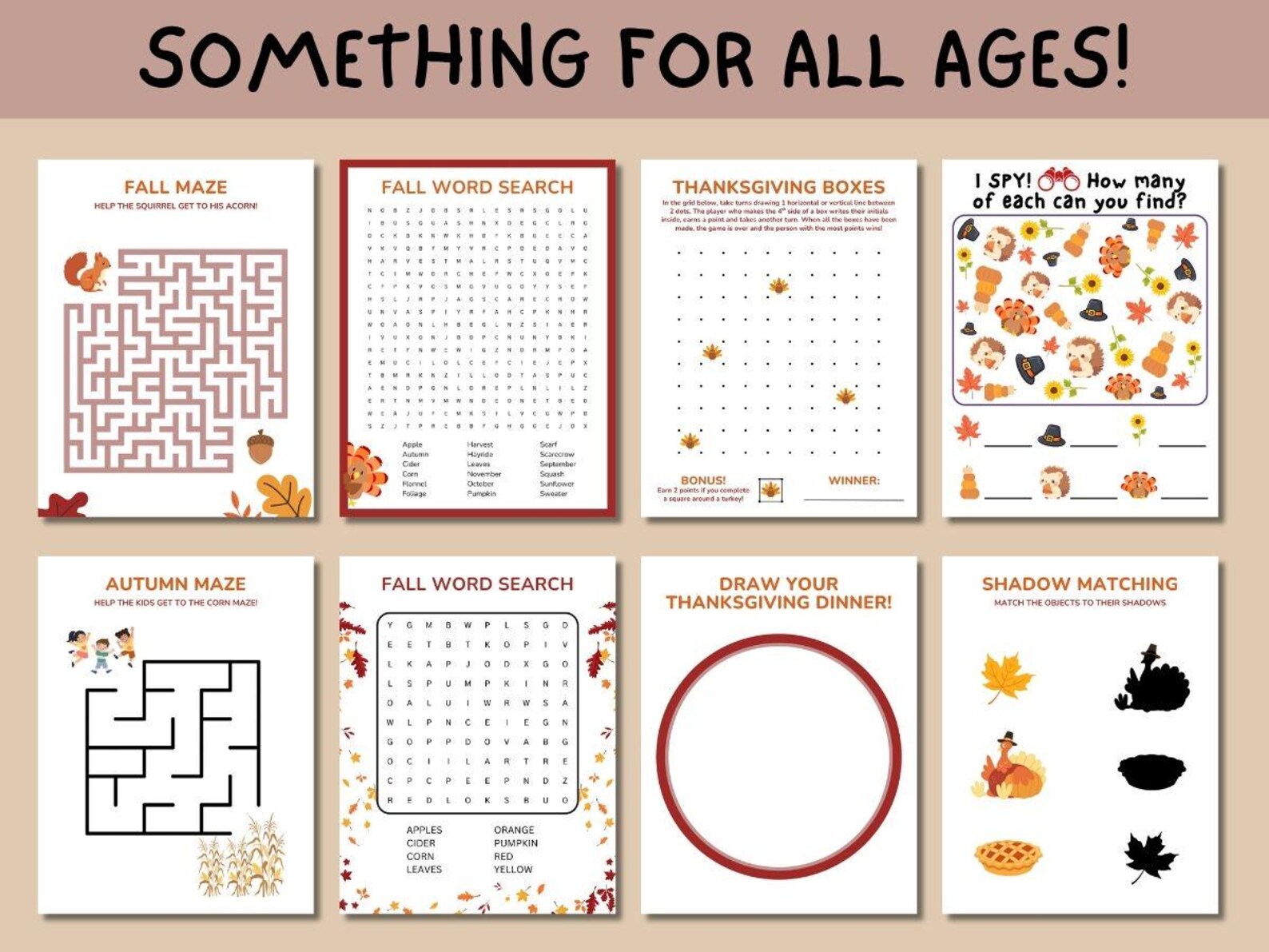 30 Thanksgiving Activity Pages for Kids | Fall Coloring Pages ...