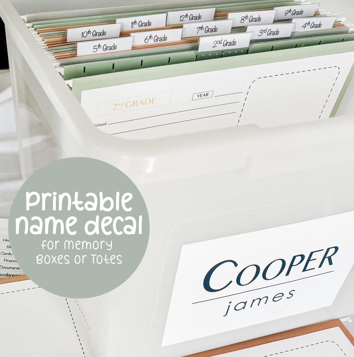 Milestone Tote Label | Memory Box Name Decal Download | Milestone Tote ...
