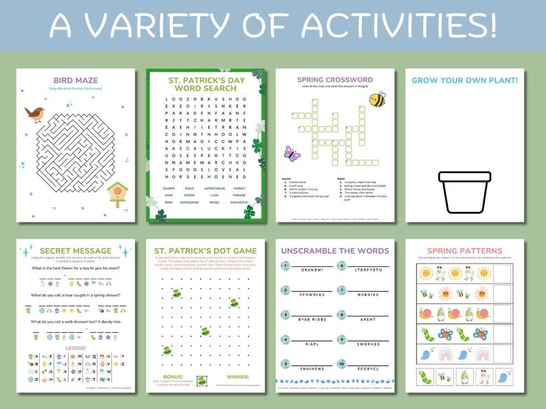 45 Spring Activity Pages | Spring Coloring Pages | Printable Spring ...