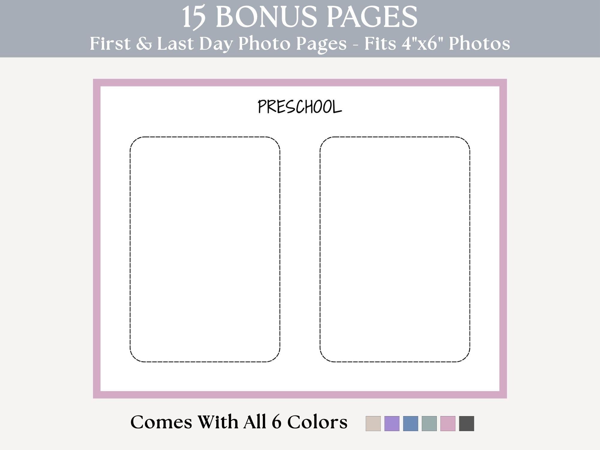 Memory Box Cover Pages & Tabs | School Year Milestone Printable Pages ...