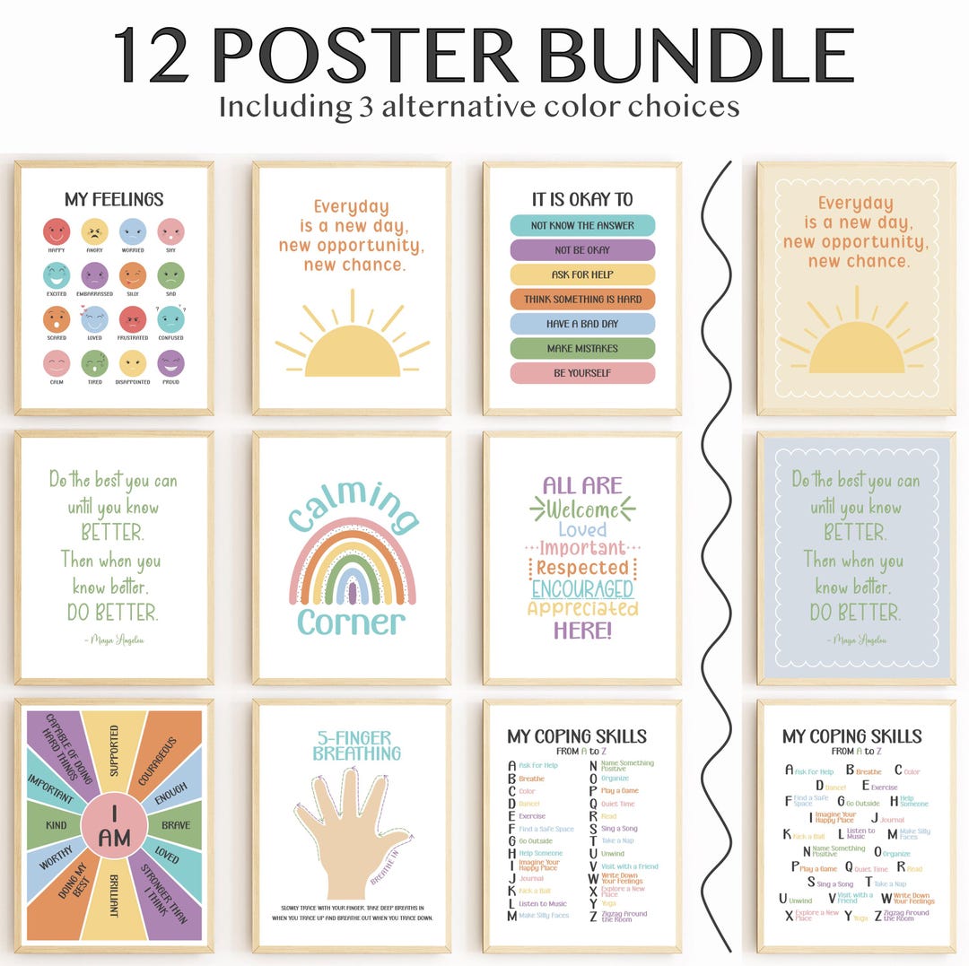 SEL Classroom Poster Bundle: Social Emotional Learning, Teacher Wall ...