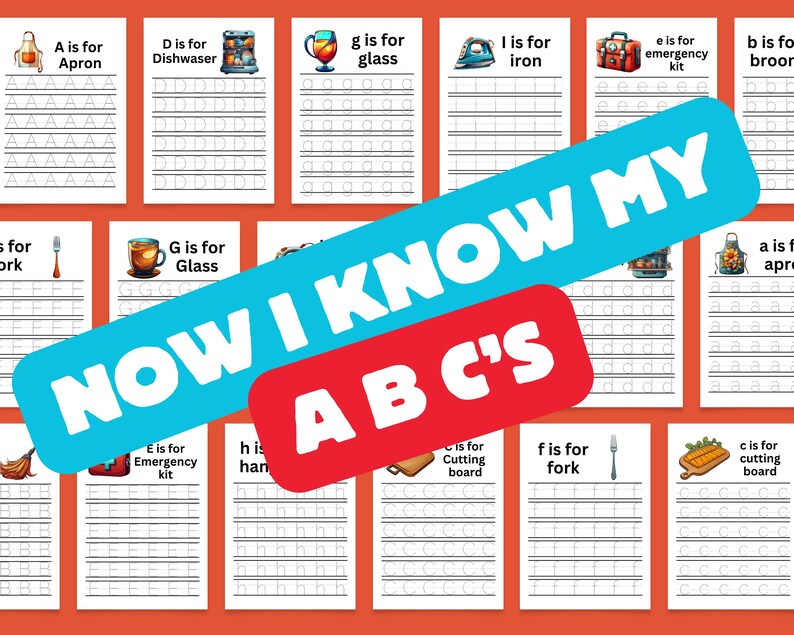 Kids ABC Digital Download Printable With Household Items - Engaging ...