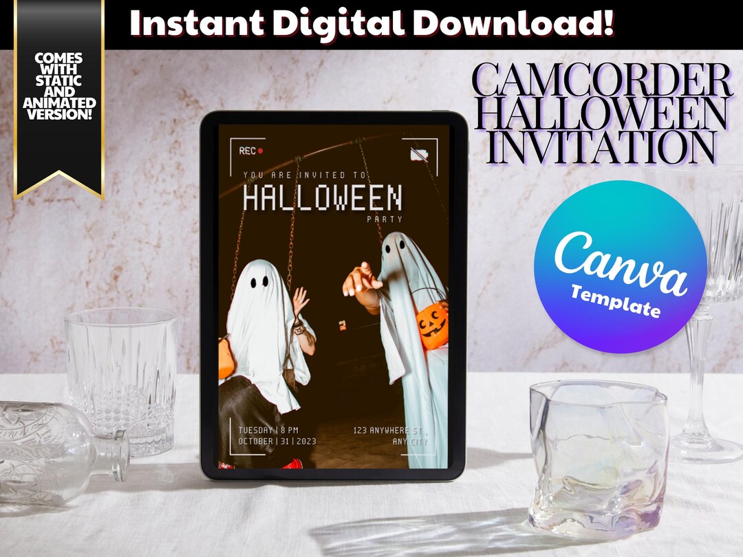 Customizable Halloween Party Invitation Template With Ghosts - Spooky ...