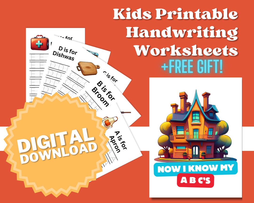 Kids ABC Learning Sheets: Printable Alphabet Worksheets (digital ...