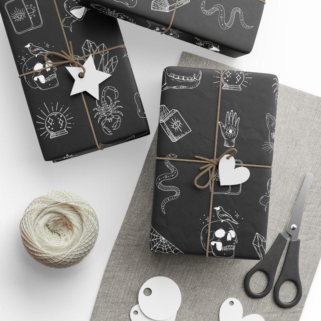 Dark Aesthetic Gift Wrap Gothic Style Wrapping Paper for Birthdays ...