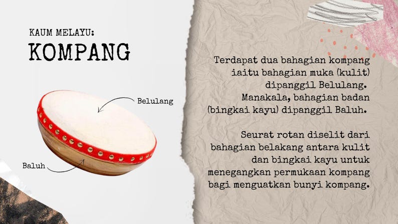 Minimalist Educational Presentation Designs Alat Muzik Tradisional ...