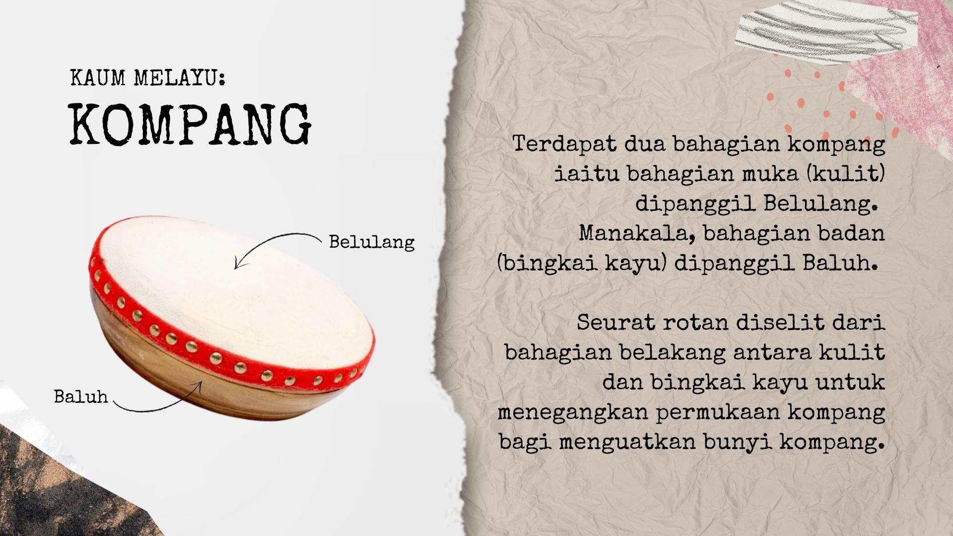 Minimalist Educational Presentation Designs Alat Muzik Tradisional ...