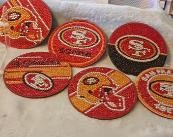 San Francisco 49ers Diamond Painting Art Coasters Set of 6 - Etsy