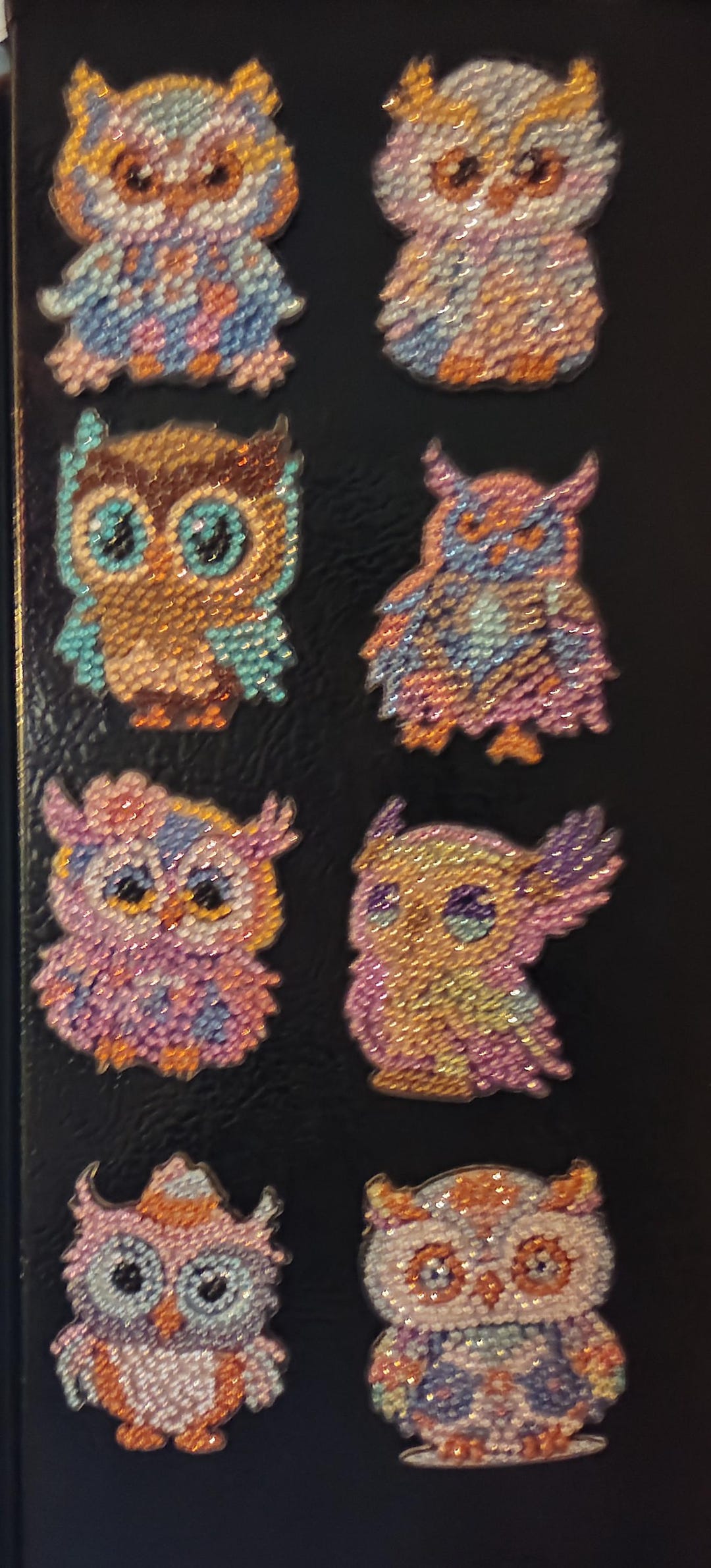 Diamond Art Owl Magnets: Whimsical Fridge Decor, Set of 6 - Etsy