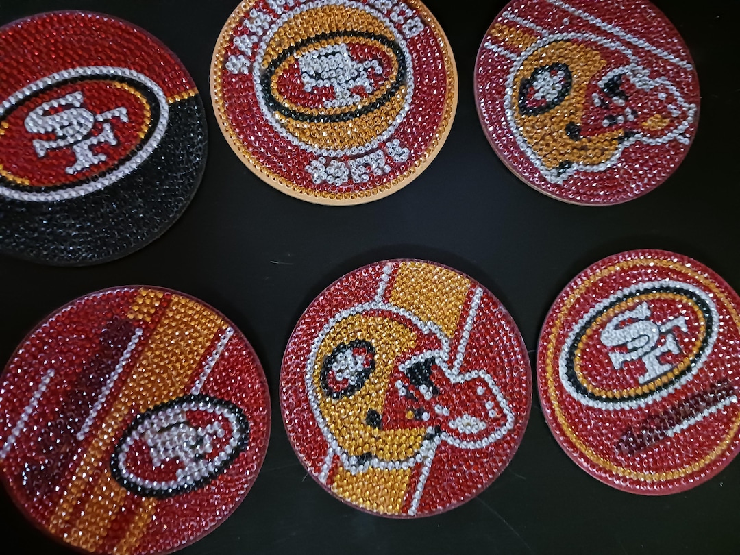 San Francisco 49ers NFL Football Coasters - Finished & Sealed Diamond ...