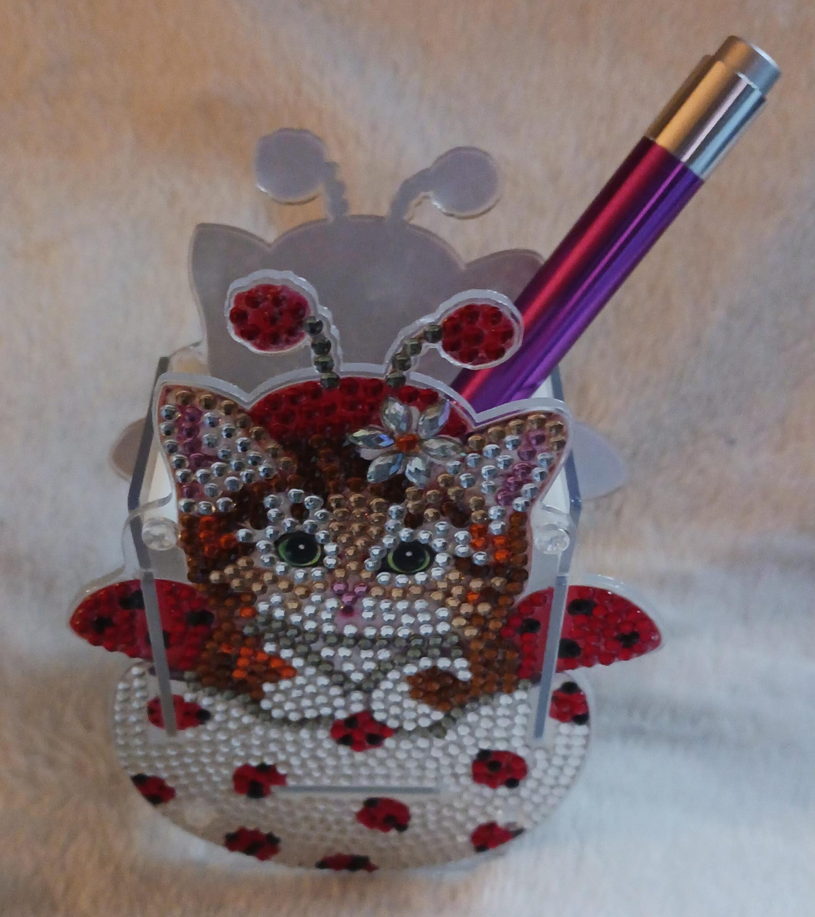 3D Cute Kitten Diamond Art Pen Holder - Adorable Office Supply ...