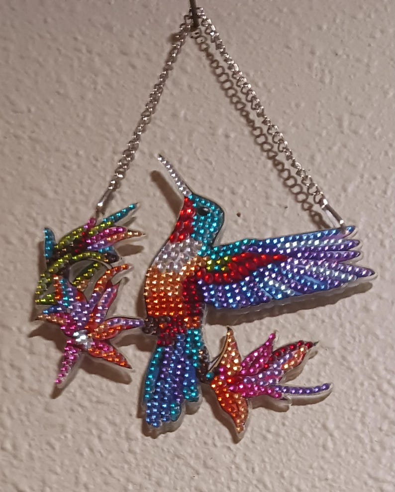 Sparkling Hummingbird Diamond Art Wall Hanging: Home Decor Gift - Etsy
