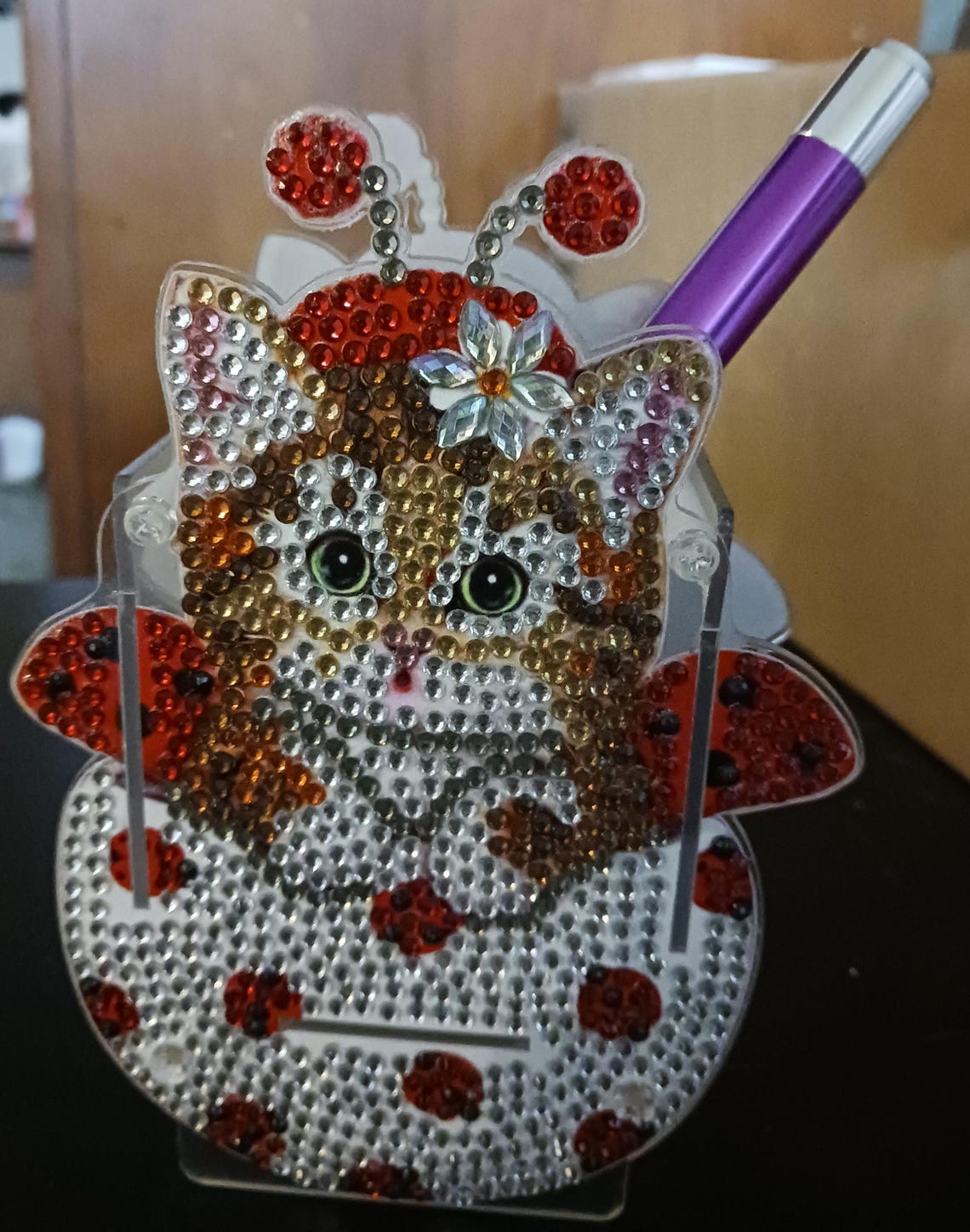 3D Cute Kitten Diamond Art Pen Holder - Adorable Office Supply ...