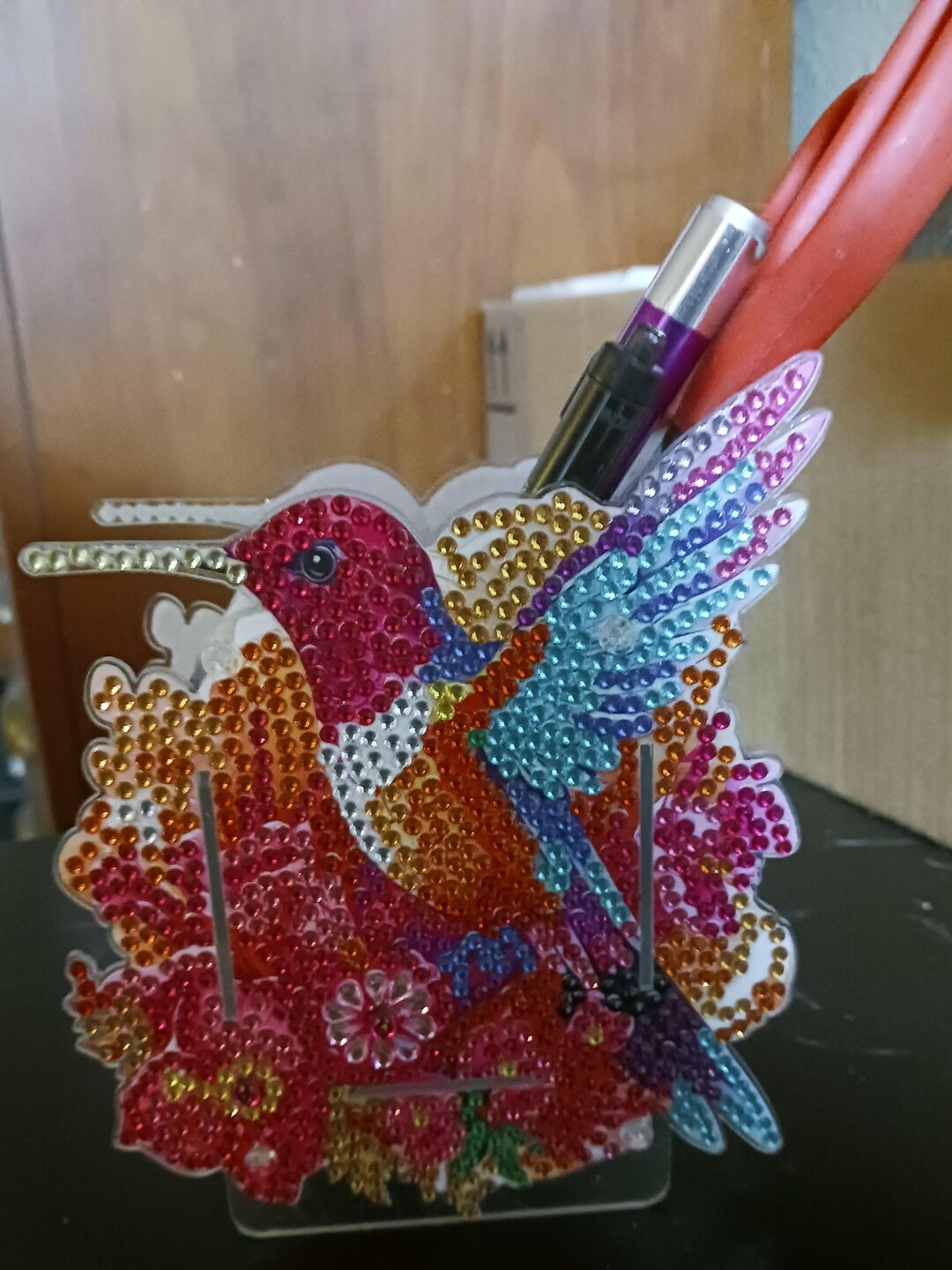 3D Hummingbird Diamond Art Pen Holder – Whimsical Office Organizer - Etsy
