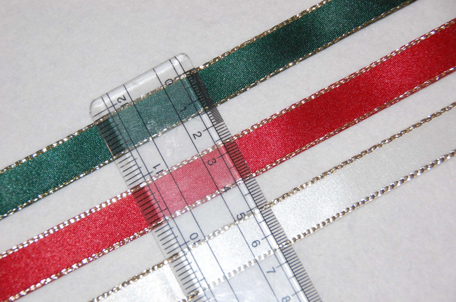 Double Sided Satin Ribbon With Gold Edge Green Red White - Etsy