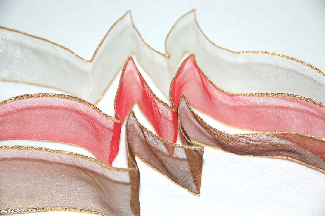 See-thru Wire Edged Ribbon 38mm Wide Organza Selection of 3 - Etsy