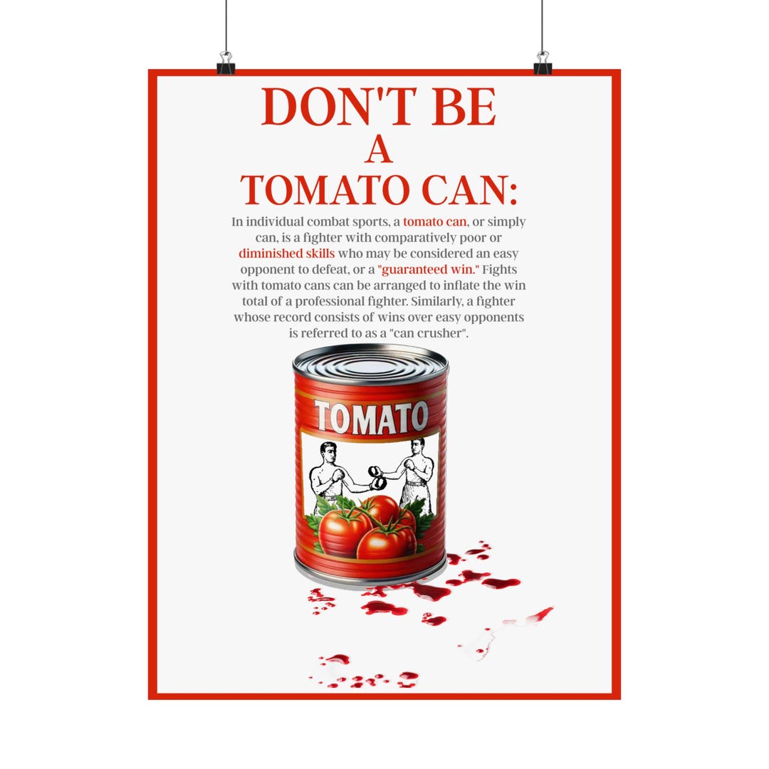 18x24 Boxing Poster Tomato Can Matte Poster Best for Indoors - Etsy