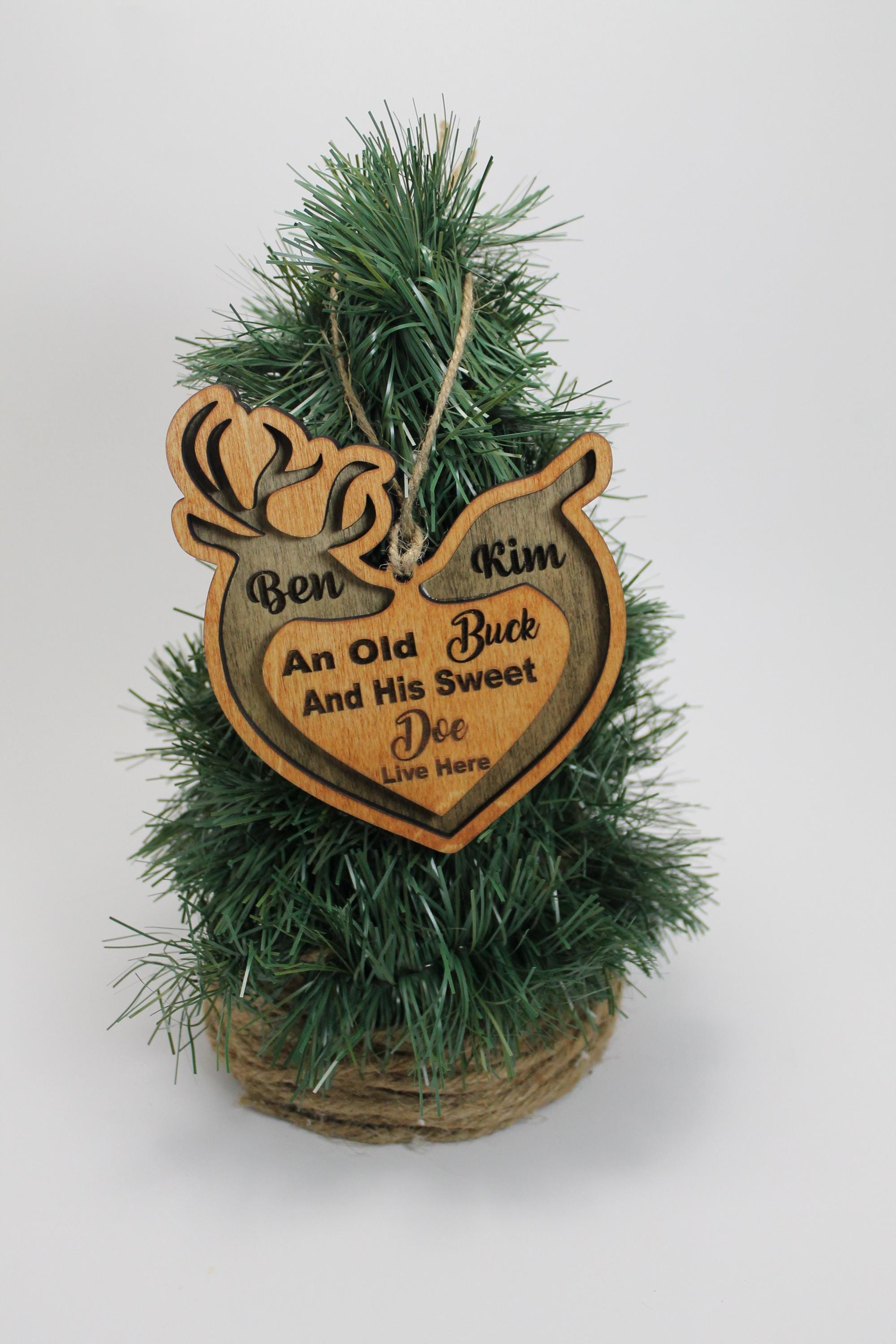 Personalized Buck and Doe Christmas Ornament for Couples - Etsy