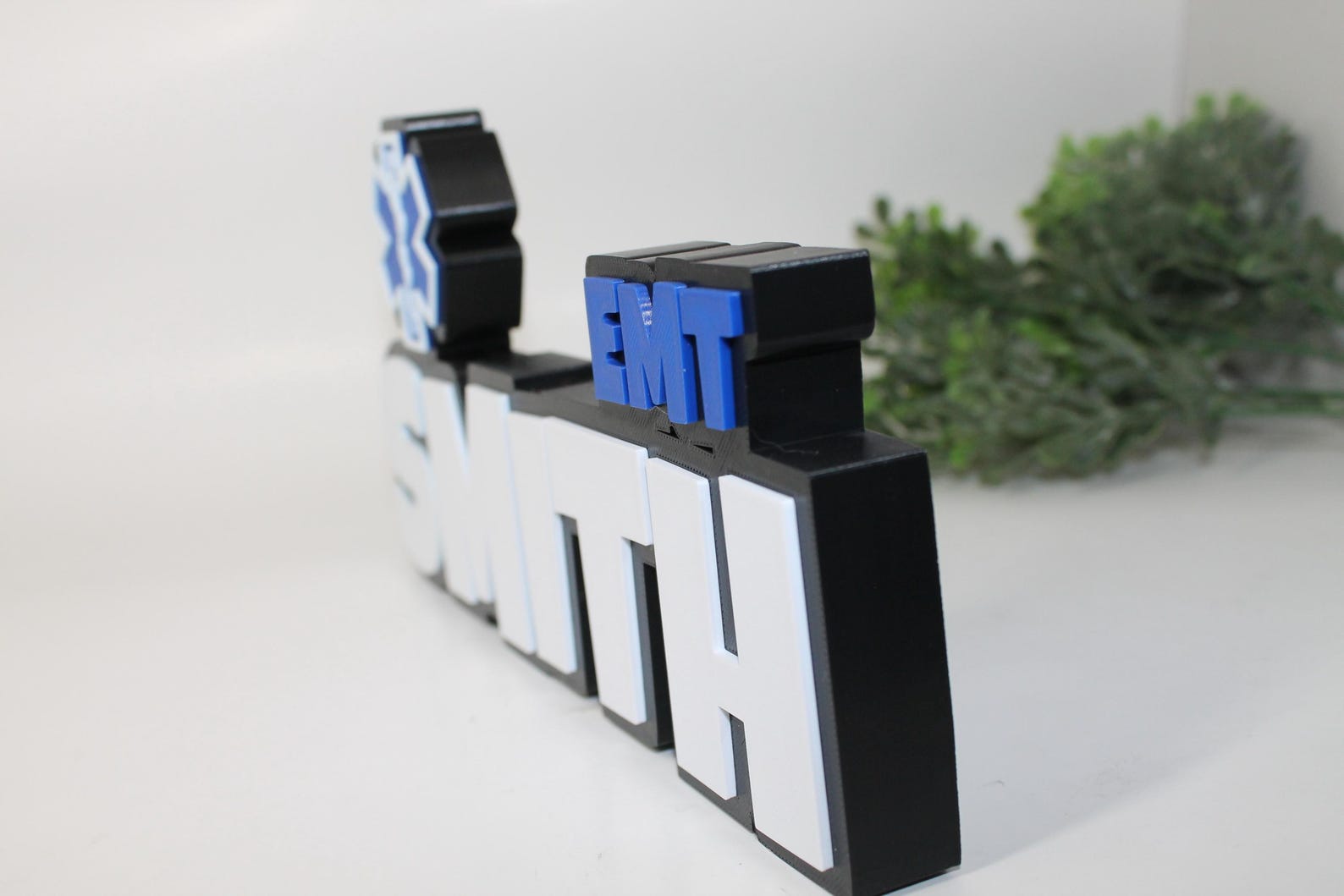 Personalized EMT Sign: 3D Printed Star of Life - Custom Name Plate Ems ...