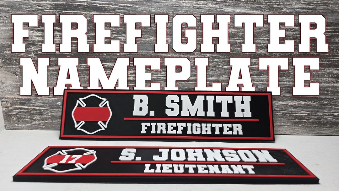 Personalized Firefighter Name Plate | Custom Fire Department Desk Sign ...