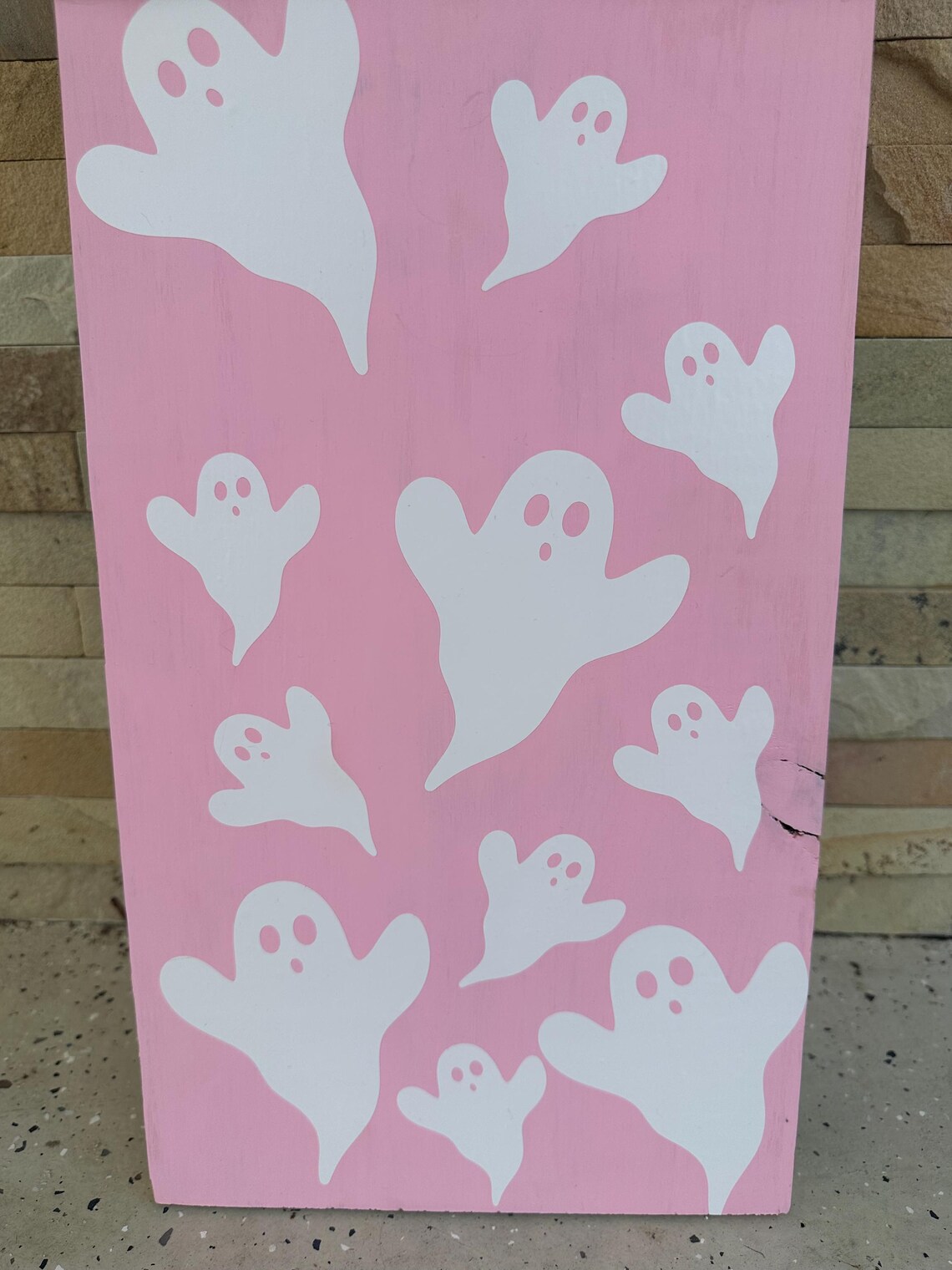 Extra Large Pink Ghost Hey Boo Wooden Front Porch Sign. 9.5x48 ...