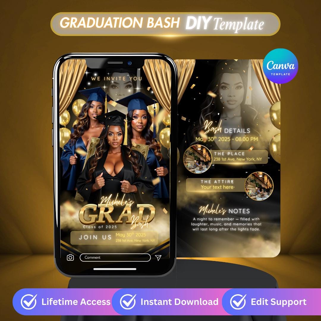 Graduation Invitation, Grad Announcement, Graduation Party Invite ...