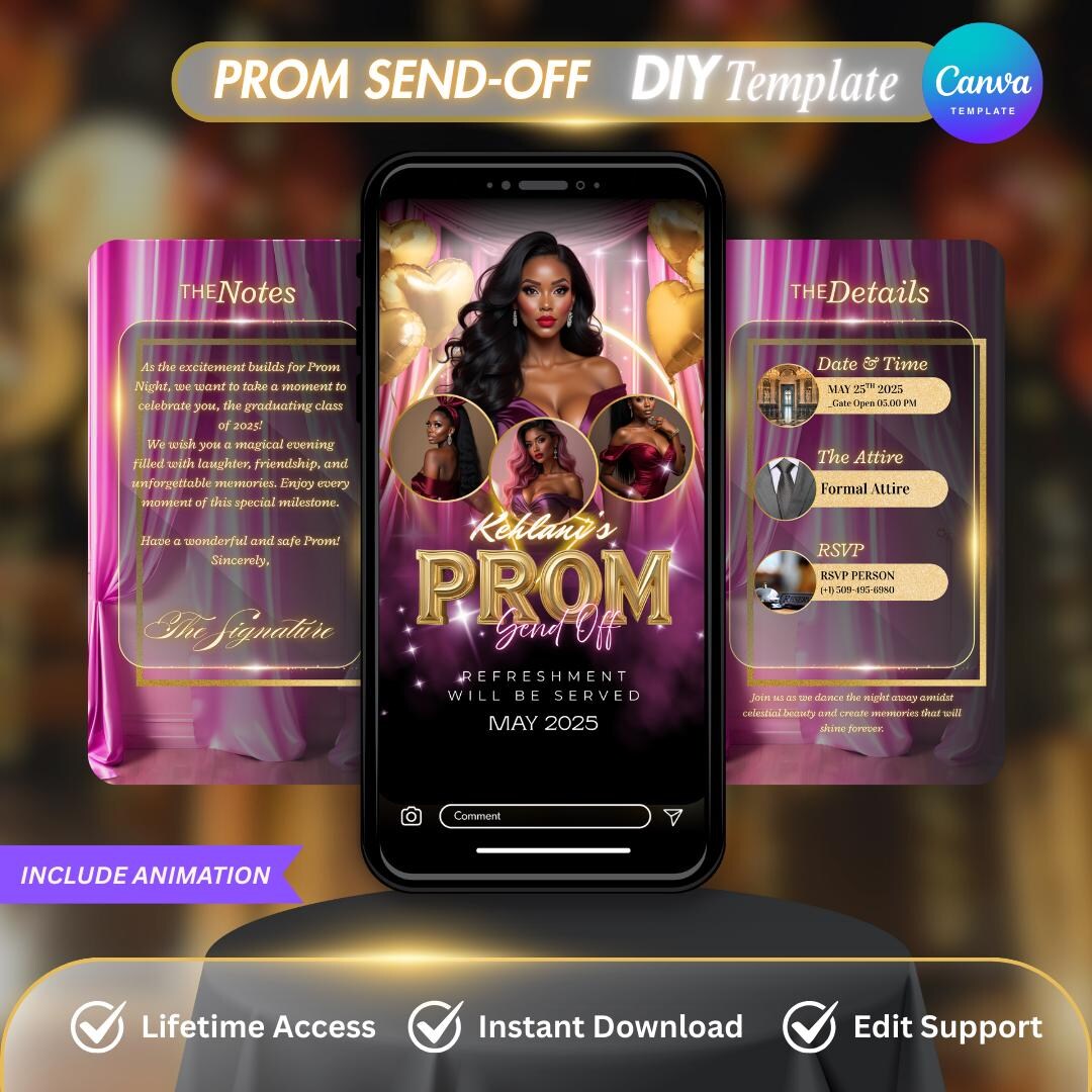 Editable Prom Invite, Prom Sendoff Flyer, Senior Prom Template ...