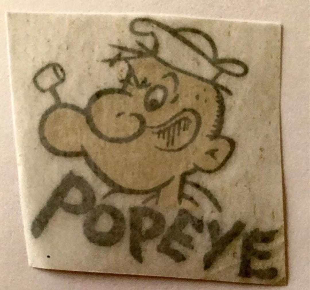 Original Vintage Antique 50s Popeye Mini Iron on Transfer - Etsy