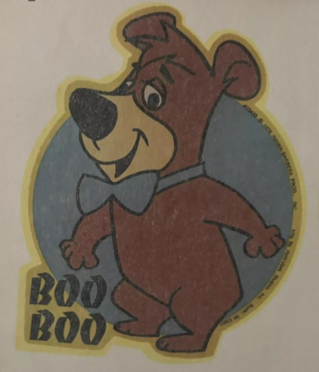 Original Vintage 1976 Boo Boo TV Cartoon Yogi Bear Iron on Transfer - Etsy