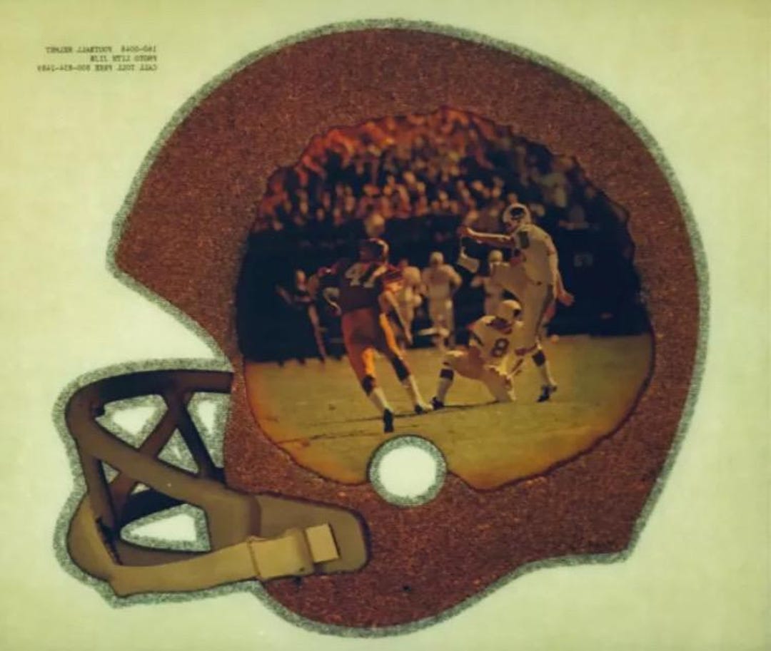 Original Vintage 70s NFL Football Field Goal Kick Glitter Iron on ...