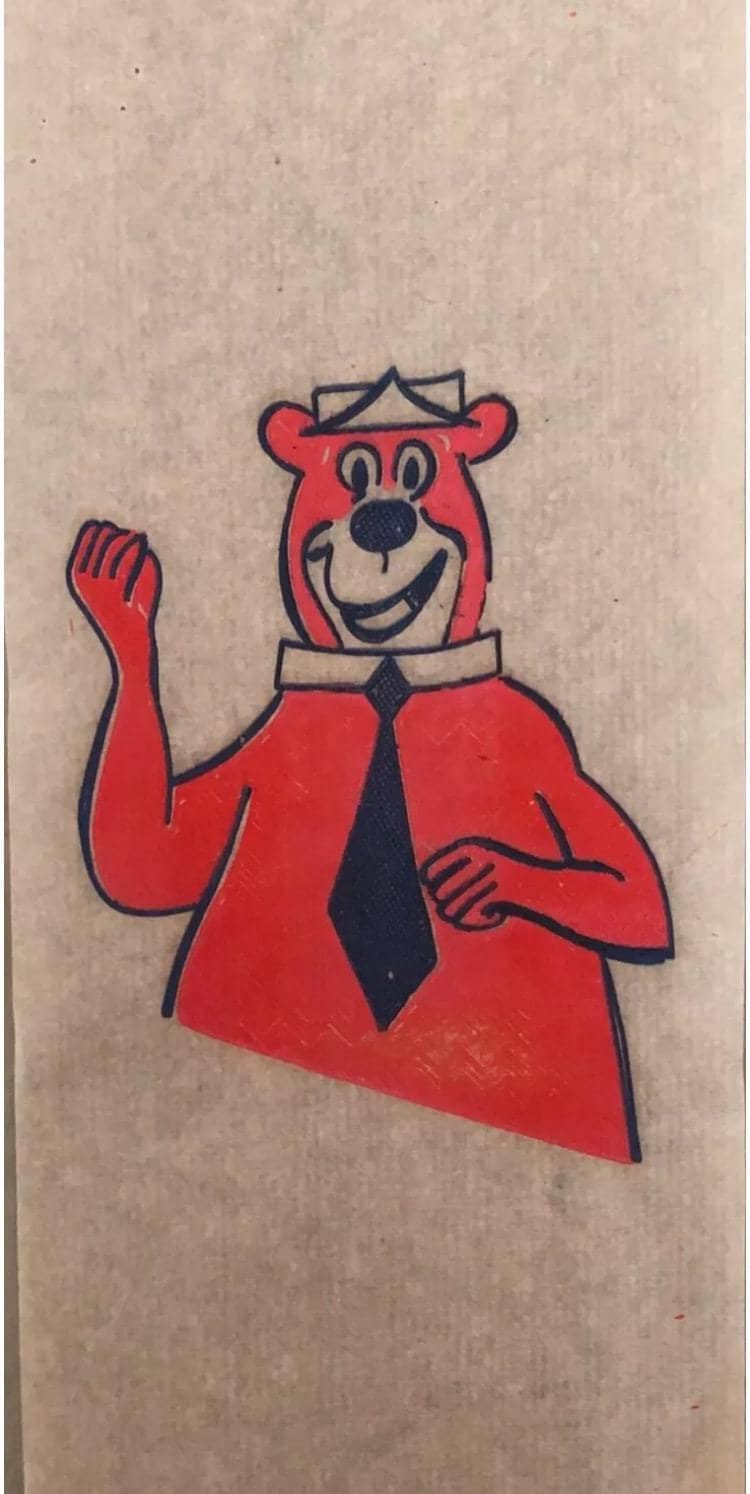 Original Vintage Antique 50s Yogi Bear TV Cartoon Mini Iron on Transfer ...