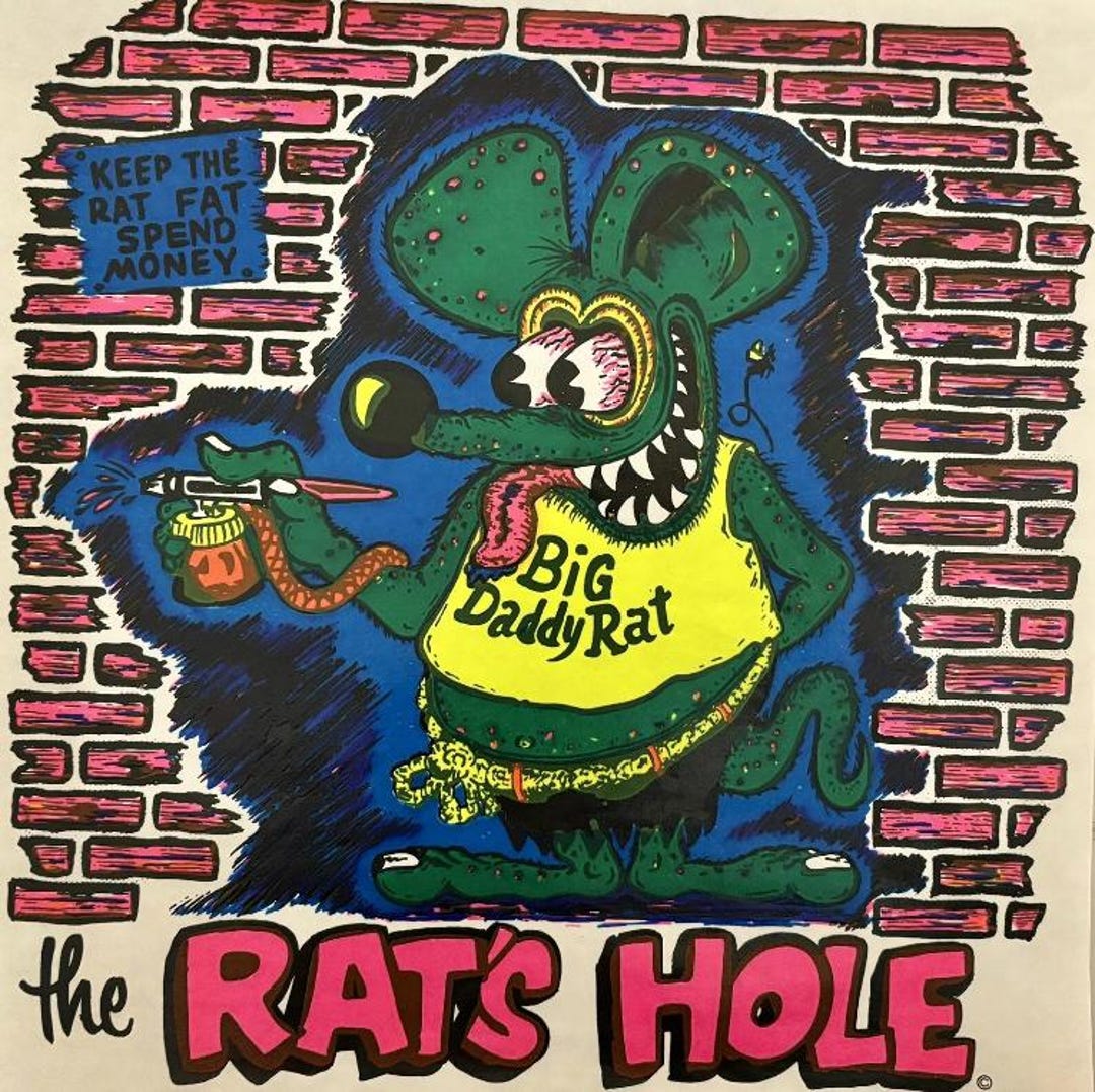 Original Vintage 70s Iron on Transferbig Daddy Rat Keep the Rat Fat the ...