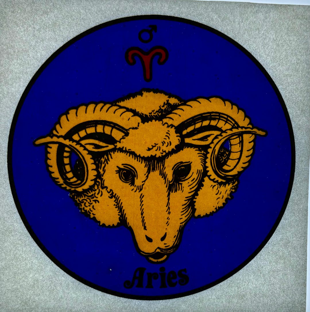 Original Vintage 70s Aries Iron on Transfer Made in England Imagine ...
