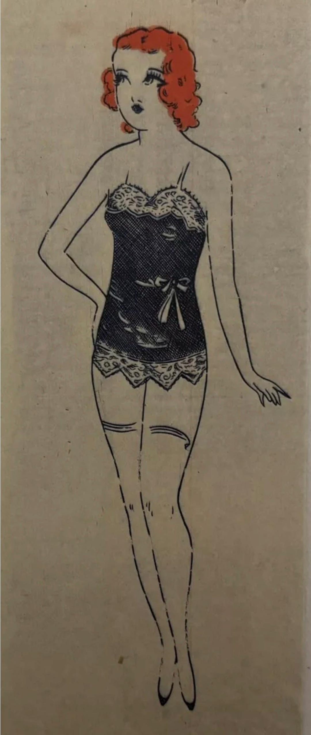 Original Vintage Antique 1944 Pin Up Girl Lingerie Iron On Transfer Etsy