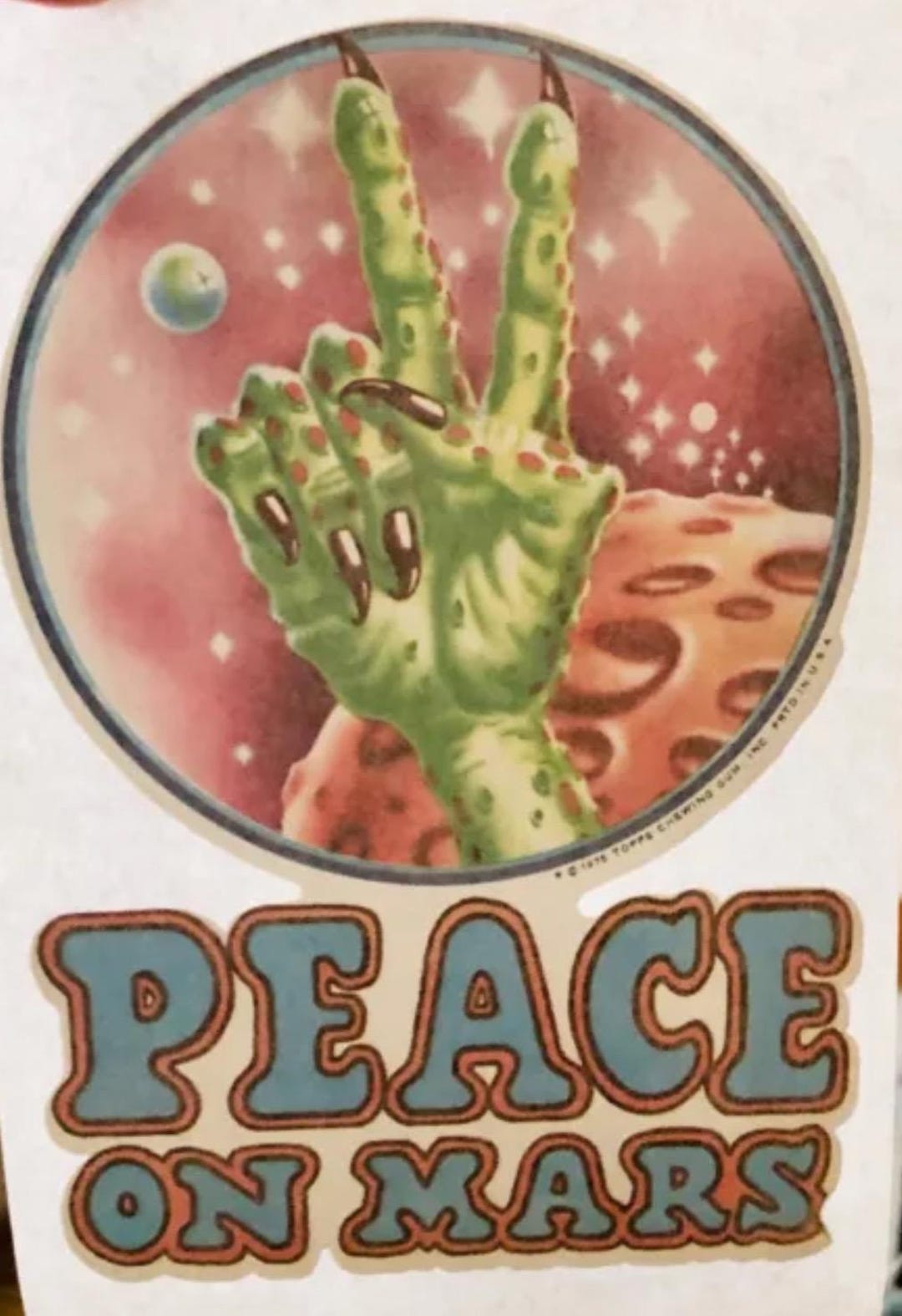 Original Vintage 1975 Peace on Mars Alien Iron on Transfer - Etsy
