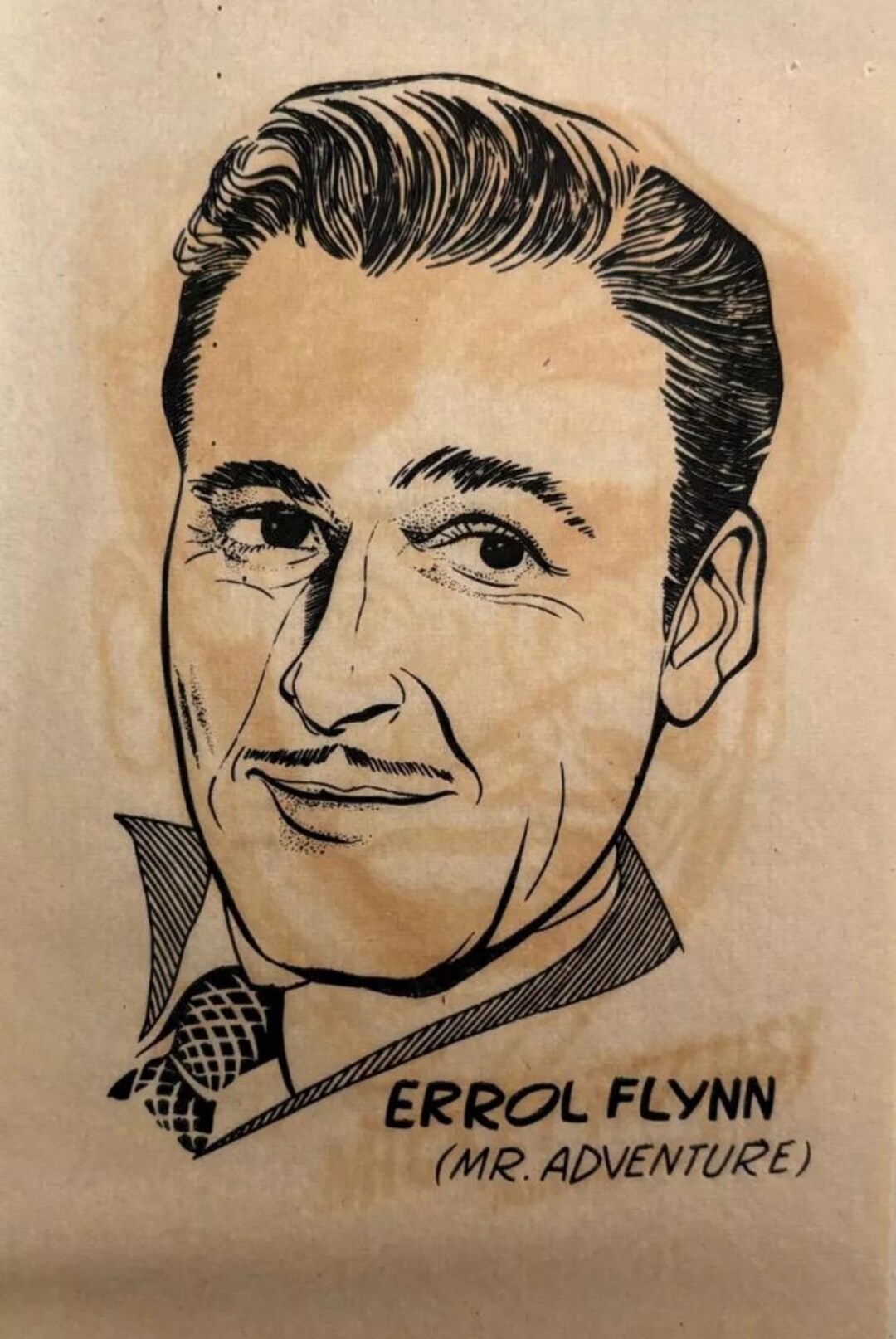 Original Vintage 1940s Errol Flynn Mr. Adventure! Movie Star Iron on ...