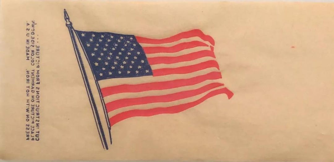 Original Vintage 1970s USA American Flag Mini Iron on Transfer - Etsy