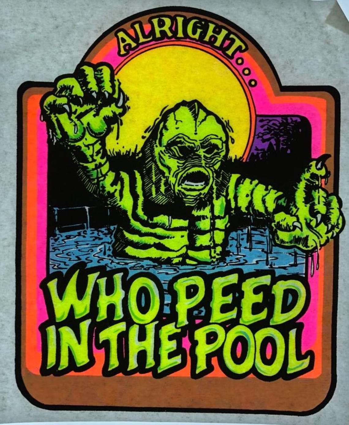 Original Vintage 70s Who Peed in the Pool? Creature From the Black ...