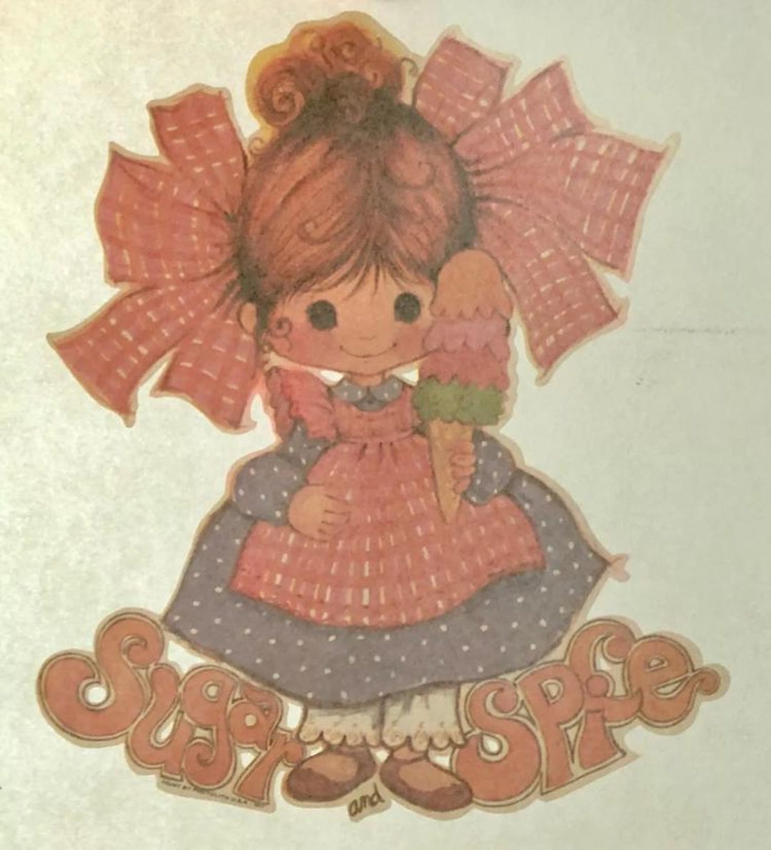 Vintage 1970s Sugar and Spice Girl Iron-on Transfer - Etsy