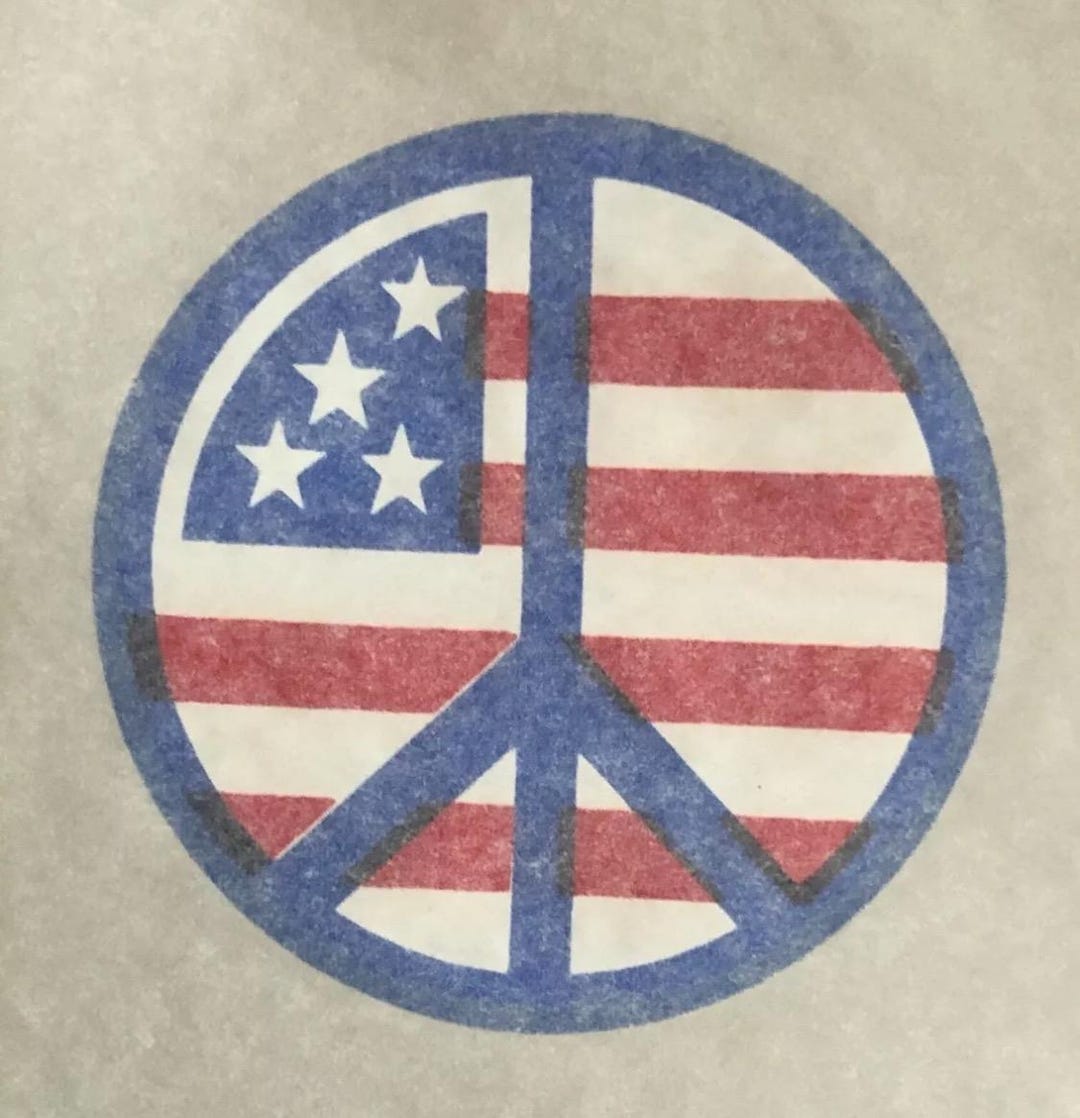 Original Vintage 1970s Peace Sign USA Mini Iron on Transfer - Etsy