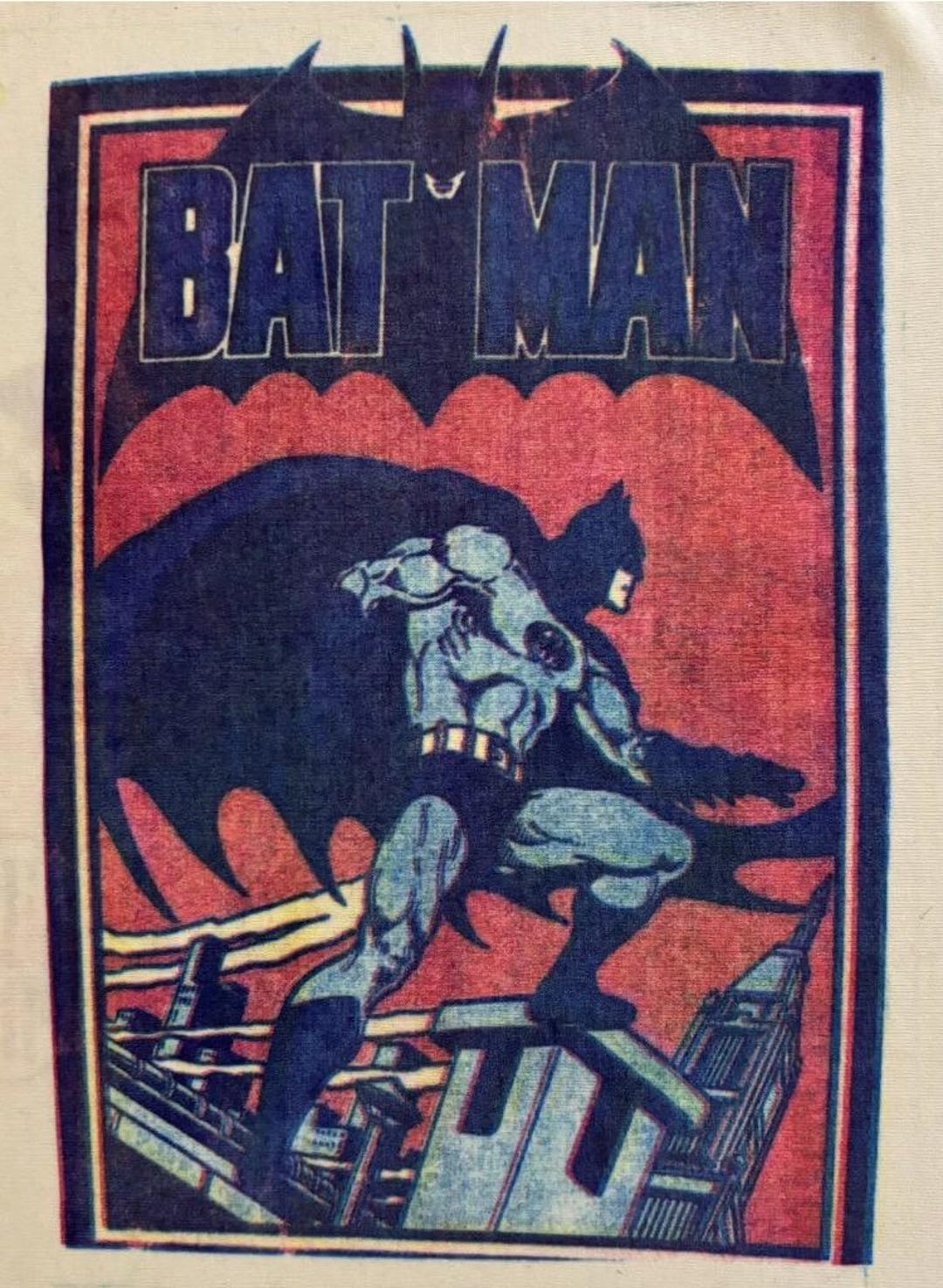 Original Vintage 80s Bat Man Batman Gotham Superhero Hot Peel Iron on ...